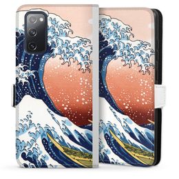 DeinDesign Galaxy S20 FE 5G Handy Klapph&uuml;lle Handyh&uuml;lle aus Kunst Leder wei&szlig; Flip Case Die Gro&szlig;e Welle Vor Kanagawa Art Japan Sideflip mit Lasche
