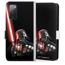 DeinDesign Galaxy S20 FE 5G Handy Klapph&uuml;lle Handyh&uuml;lle aus Kunst Leder wei&szlig; Flip Case Merchandise Darth Vader Star Wars Sideflip mit Lasche