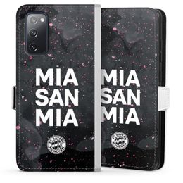 DeinDesign Galaxy S20 FE 5G Handy Klapph&uuml;lle Handyh&uuml;lle aus Kunst Leder wei&szlig; Flip Case Fc Bayern M&uuml;nchen Girl Style Mia San Mia Sideflip mit Lasche