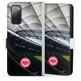 DeinDesign Galaxy S20 FE 5G Handy Klapph&uuml;lle Handyh&uuml;lle aus Kunst Leder wei&szlig; Flip Case Eintracht Frankfurt Official Licensed Product Stadium Sideflip mit Lasche
