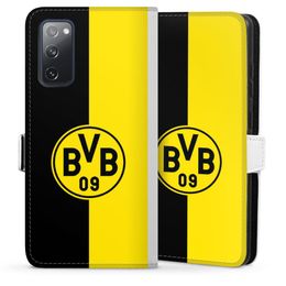 DeinDesign Galaxy S20 FE Handy Klapph&uuml;lle Handyh&uuml;lle aus Kunst Leder wei&szlig; Flip Case Coat Of Arms Borussia Dortmund Bvb Sideflip mit Lasche