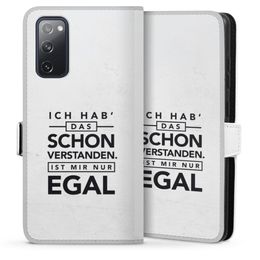 DeinDesign Galaxy S20 FE 5G Handy Klapph&uuml;lle Handyh&uuml;lle aus Kunst Leder wei&szlig; Flip Case Spruch Sayings Statement Sideflip mit Lasche