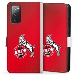 DeinDesign Galaxy S20 FE 5G Handy Klapph&uuml;lle Handyh&uuml;lle aus Kunst Leder wei&szlig; Flip Case 1. Fc K&ouml;ln Effzeh Official Licensed Product Sideflip mit Lasche