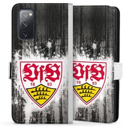 DeinDesign Galaxy S20 FE 5G Handy Klapph&uuml;lle Handyh&uuml;lle aus Kunst Leder wei&szlig; Flip Case Vfb Stuttgart Bundesliga Official Licensed Product Sideflip mit Lasche