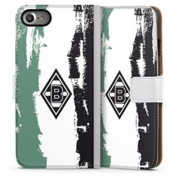 DeinDesign iPhone SE (2022) Handy Klapph&uuml;lle Handyh&uuml;lle aus Kunst Leder wei&szlig; Flip Case Borussia M&ouml;nchengladbach Official Licensed Product Coat Of Arms Sideflip 