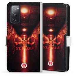 DeinDesign Galaxy S20 FE 5G Handy Klapph&uuml;lle Handyh&uuml;lle aus Kunst Leder wei&szlig; Flip Case Fc St. Pauli Official Licensed Product Sideflip mit Lasche