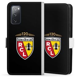 DeinDesign Galaxy S20 FE 5G Handy Klapph&uuml;lle Handyh&uuml;lle aus Kunst Leder wei&szlig; Flip Case Rc Lens Official Licensed Product Logo Sideflip mit Lasche