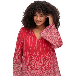 sheego by Joe Browns sheego Gro&szlig;e Gr&ouml;&szlig;en Tunika aus Chiffon, mit Untershirt, rot-gemustert, Gr&ouml;&szlig;e 58 - Damen