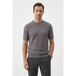 BOSS Herren Kurzarmpullover "Nilton"medium lila510, Gr. XXL, unifarben, Strick, Obermaterial: 100% Baumwolle, Pullover, Premium Menswear