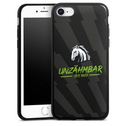 DeinDesign iPhone SE (2020) Handy Slim Case extra d&uuml;nn Silikon Handyh&uuml;lle schwarz H&uuml;lle Horse Official Licensed Product Borussia M&ouml;nchengladbach Silikon Slim 