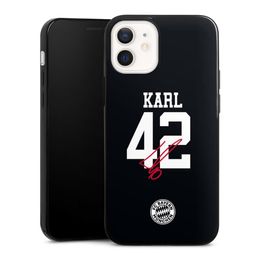 DeinDesign iPhone 12 mini Handy Slim Case extra d&uuml;nn Silikon Handyh&uuml;lle schwarz H&uuml;lle Merchandise Fc Bayern M&uuml;nchen Lennart Karl Silikon Slim Case