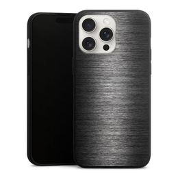 DeinDesign iPhone 15 Pro Max Handy Premium Silikon H&uuml;lle Handyh&uuml;lle schwarz Case Anthracite Metallic Look Metal Silikon Premium Case
