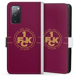DeinDesign Galaxy S20 FE Handy Klapph&uuml;lle Handyh&uuml;lle aus Kunst Leder wei&szlig; Flip Case 1. Fc Kaiserslautern 125 Jahre Official Licensed Product Sideflip mit Lasche