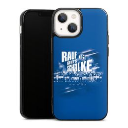 DeinDesign iPhone 13 Mini Handy Slim Case extra d&uuml;nn Silikon Handyh&uuml;lle schwarz H&uuml;lle Official Licensed Product Ascent Fc Schalke 04 Silikon Slim Case