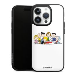 DeinDesign iPhone 14 Pro Handy Premium Silikon H&uuml;lle Handyh&uuml;lle schwarz Case Merchandise Kindheit Peanuts Silikon Premium Case
