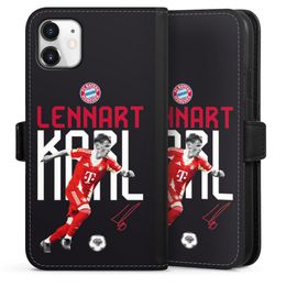 DeinDesign iPhone 11 Handy Klapph&uuml;lle Handyh&uuml;lle aus Kunst Leder schwarz Flip Case Official Licensed Product Fcb Lennart Karl Sideflip mit Lasche