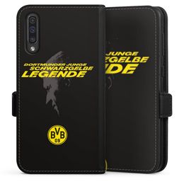 DeinDesign Galaxy A50 Handy Klapph&uuml;lle Handyh&uuml;lle aus Kunst Leder schwarz Flip Case Borussia Dortmund Bvb Marco Reus Sideflip mit Lasche