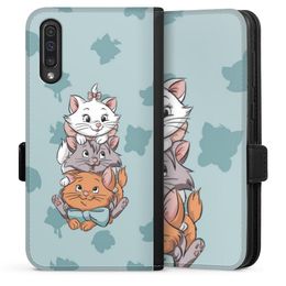 DeinDesign Galaxy A50 Handy Klapph&uuml;lle Handyh&uuml;lle aus Kunst Leder schwarz Flip Case Disney Aristocats Cat Sideflip mit Lasche