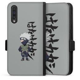 DeinDesign Galaxy A50 Handy Klapph&uuml;lle Handyh&uuml;lle aus Kunst Leder schwarz Flip Case Official Licensed Product Naruto Shippuden Kakashi Sideflip mit Lasche
