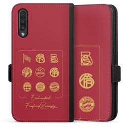 DeinDesign Galaxy A50 Handy Klapph&uuml;lle Handyh&uuml;lle aus Kunst Leder schwarz Flip Case Merchandise Fc Bayern M&uuml;nchen Fcb 125 Jahre Sideflip mit Lasche