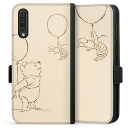 DeinDesign Galaxy A50 Handy Klapph&uuml;lle Handyh&uuml;lle aus Kunst Leder schwarz Flip Case Disney Official Licensed Product Winnie The Pooh Sideflip mit Lasche