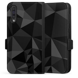 DeinDesign Galaxy A50 Handy Klapph&uuml;lle Handyh&uuml;lle aus Kunst Leder schwarz Flip Case Abstract Muster Geometric Sideflip mit Lasche