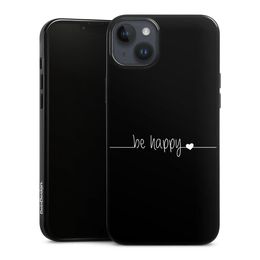 DeinDesign iPhone 14 Plus Handy Silikon H&uuml;lle Case schwarz Handyh&uuml;lle Happiness Statement Sayings