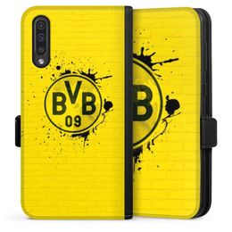 DeinDesign Galaxy A50 Handy Klapph&uuml;lle Handyh&uuml;lle aus Kunst Leder schwarz Flip Case Official Licensed Product Bvb Borussia Dortmund Sideflip mit Lasche