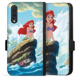 DeinDesign Galaxy A50 Handy Klapph&uuml;lle Handyh&uuml;lle aus Kunst Leder schwarz Flip Case Official Licensed Product Arielle Die Meerjungfrau Mermaid Sideflip mit 