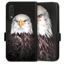 DeinDesign Galaxy A50 Handy Klapph&uuml;lle Handyh&uuml;lle aus Kunst Leder schwarz Flip Case Animals Eagle Bird Sideflip mit Lasche