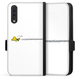 DeinDesign Galaxy A50 Handy Klapph&uuml;lle Handyh&uuml;lle aus Kunst Leder schwarz Flip Case Peanuts Official Licensed Product Children Sideflip mit Lasche