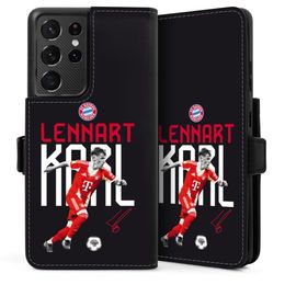 DeinDesign Galaxy S21 Ultra 5G Handy Klapph&uuml;lle Handyh&uuml;lle aus Kunst Leder schwarz Flip Case Official Licensed Product Fcb Lennart Karl Sideflip mit Lasche