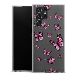 DeinDesign Galaxy S22 Ultra Handy Silikon H&uuml;lle Case transparent Handyh&uuml;lle Butterfly Motiv Ohne Hintergrund Muster Silikon Case