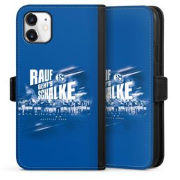 DeinDesign iPhone 11 Handy Klapph&uuml;lle Handyh&uuml;lle aus Kunst Leder schwarz Flip Case Official Licensed Product Ascent Fc Schalke 04 Sideflip mit Lasche