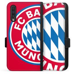 DeinDesign Galaxy A50 Handy Klapph&uuml;lle Handyh&uuml;lle aus Kunst Leder schwarz Flip Case Official Licensed Product Fcb Fc Bayern M&uuml;nchen Sideflip mit Lasche