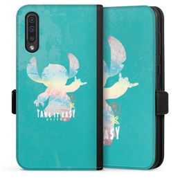 DeinDesign Galaxy A50 Handy Klapph&uuml;lle Handyh&uuml;lle aus Kunst Leder schwarz Flip Case Lilo & Stitch Official Licensed Product Disney Sideflip mit Lasche