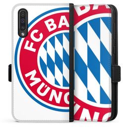 DeinDesign Galaxy A50 Handy Klapph&uuml;lle Handyh&uuml;lle aus Kunst Leder schwarz Flip Case Logo Fc Bayern M&uuml;nchen Fcb Sideflip mit Lasche