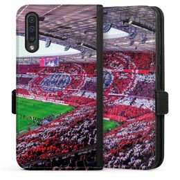 DeinDesign Galaxy A50 Handy Klapph&uuml;lle Handyh&uuml;lle aus Kunst Leder schwarz Flip Case Stadium Fcb Fc Bayern M&uuml;nchen Sideflip mit Lasche