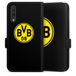 DeinDesign Galaxy A50 Handy Klapph&uuml;lle Handyh&uuml;lle aus Kunst Leder schwarz Flip Case Logo Borussia Dortmund Bvb Sideflip mit Lasche