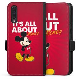 DeinDesign Galaxy A50 Handy Klapph&uuml;lle Handyh&uuml;lle aus Kunst Leder schwarz Flip Case Disney Official Licensed Product Mouse Sideflip mit Lasche