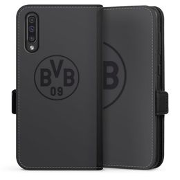 DeinDesign Galaxy A50 Handy Klapph&uuml;lle Handyh&uuml;lle aus Kunst Leder schwarz Flip Case Bvb Borussia Dortmund Logo Sideflip mit Lasche