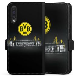 DeinDesign Galaxy A50 Handy Klapph&uuml;lle Handyh&uuml;lle aus Kunst Leder schwarz Flip Case Borussia Dortmund Stadium Bvb Sideflip mit Lasche