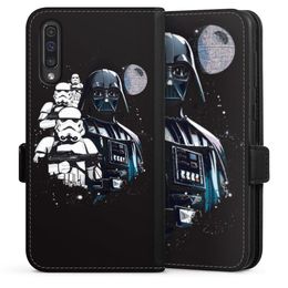 DeinDesign Galaxy A50 Handy Klapph&uuml;lle Handyh&uuml;lle aus Kunst Leder schwarz Flip Case Weltall Star Wars Movie Sideflip mit Lasche