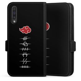 DeinDesign Galaxy A50 Handy Klapph&uuml;lle Handyh&uuml;lle aus Kunst Leder schwarz Flip Case Naruto Shippuden Official Licensed Product Akatsuki Sideflip mit Lasche