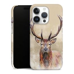 DeinDesign iPhone 14 Pro Handy Premium Case Smartphone Handyh&uuml;lle Schutzh&uuml;lle matt Animal Look Deer Reindeer Premium Case