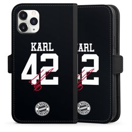 DeinDesign iPhone 11 Pro Handy Klapph&uuml;lle Handyh&uuml;lle aus Kunst Leder schwarz Flip Case Merchandise Fc Bayern M&uuml;nchen Lennart Karl Sideflip mit Lasche