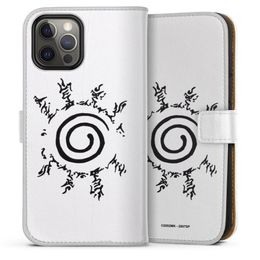 DeinDesign iPhone 12 Pro Max Handy Klapph&uuml;lle Handyh&uuml;lle aus Kunst Leder wei&szlig; Flip Case Naruto Shippuden Siegel Uzumaki Sideflip mit Lasche