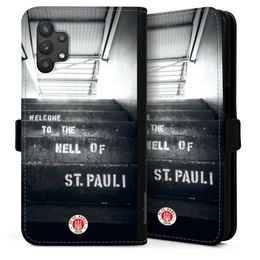 DeinDesign Galaxy A32 5G Handy Klapph&uuml;lle Handyh&uuml;lle aus Kunst Leder schwarz Flip Case Fc St. Pauli Official Licensed Product Merchandise Sideflip mit langer 