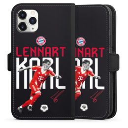 DeinDesign iPhone 11 Pro Handy Klapph&uuml;lle Handyh&uuml;lle aus Kunst Leder schwarz Flip Case Official Licensed Product Fcb Lennart Karl Sideflip mit Lasche