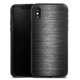 DeinDesign iPhone X Handy Silikon H&uuml;lle Case schwarz Handyh&uuml;lle Anthracite Metallic Look Metal